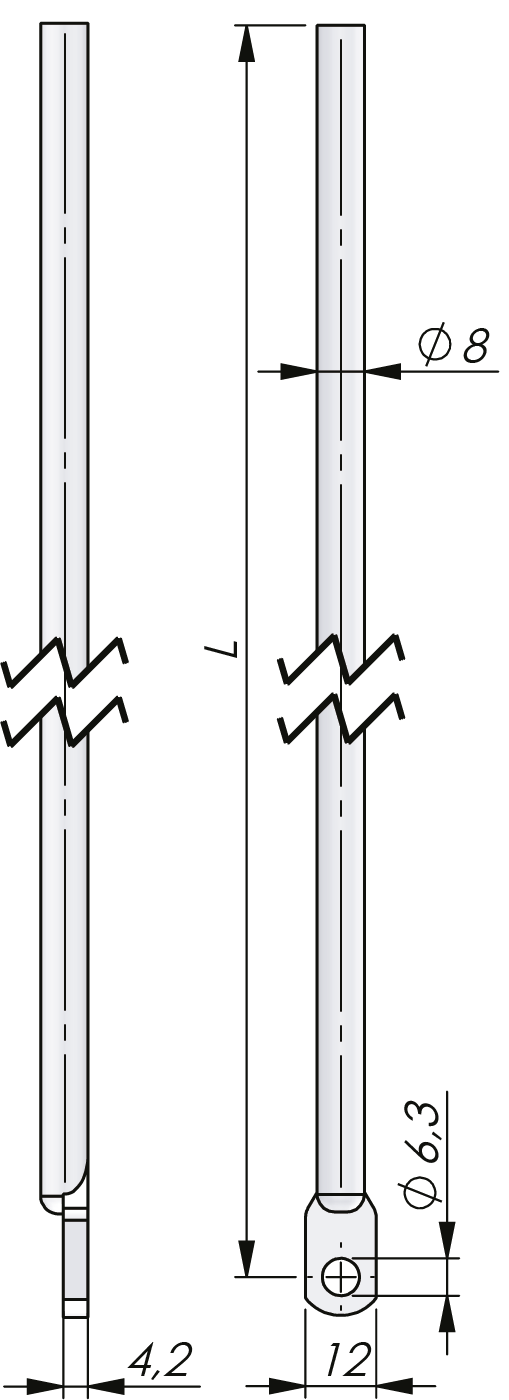 Round Rods with Flat End (P) Steel | Accessories